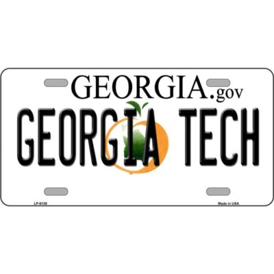 Georgia Tech License Plate Metal Sign Plaque Art Car Truck Wall Home ...