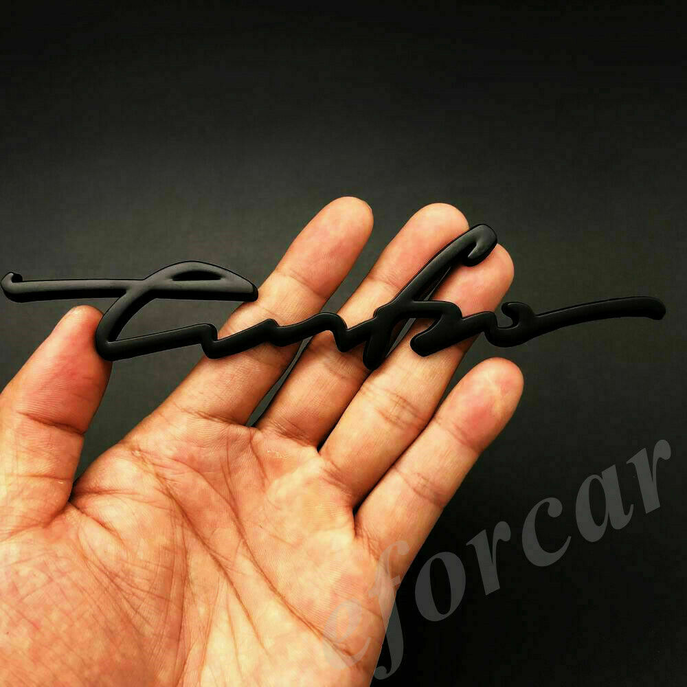 1X NEW Metal Art Cursive Turbo trunk badge fender Car Rear Emblem Decal ...