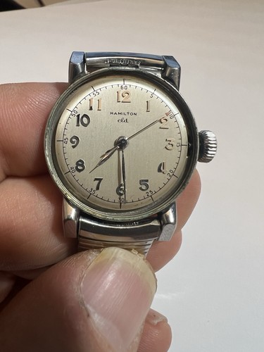 1950 Vintage Hamilton CLD Men Watch Bubble Back Red Arrow Second Hand ...