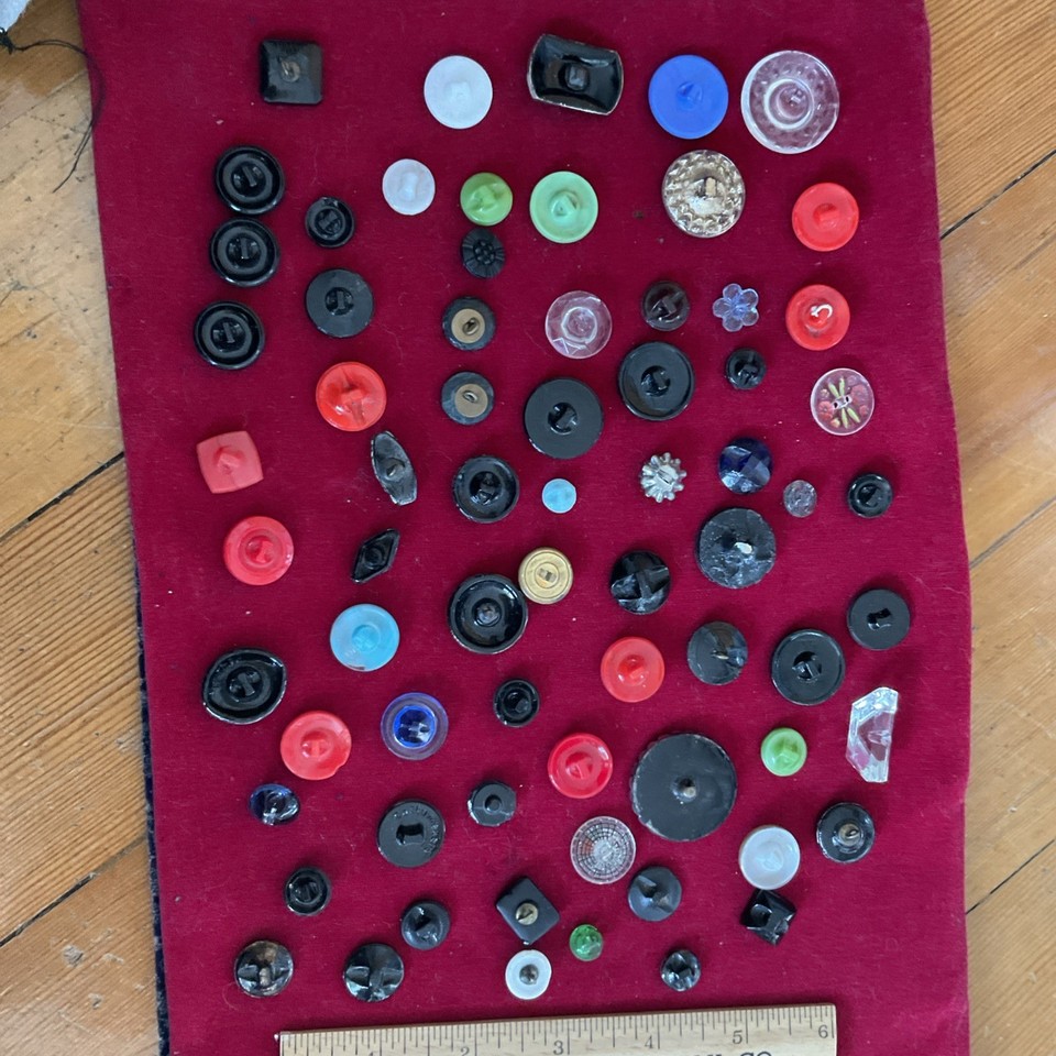 Vintage Collectible Sewing Button Lot, 51-100 Assorted Shapes, Styles ...