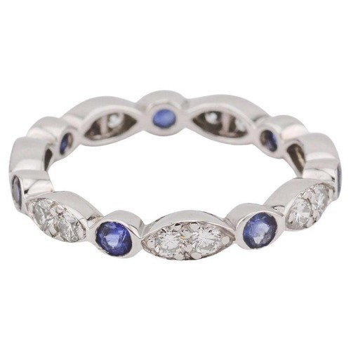Tiffany & Co. Jazz Diamond Sapphire Platinum Eternity Band Size 4.5 | eBay