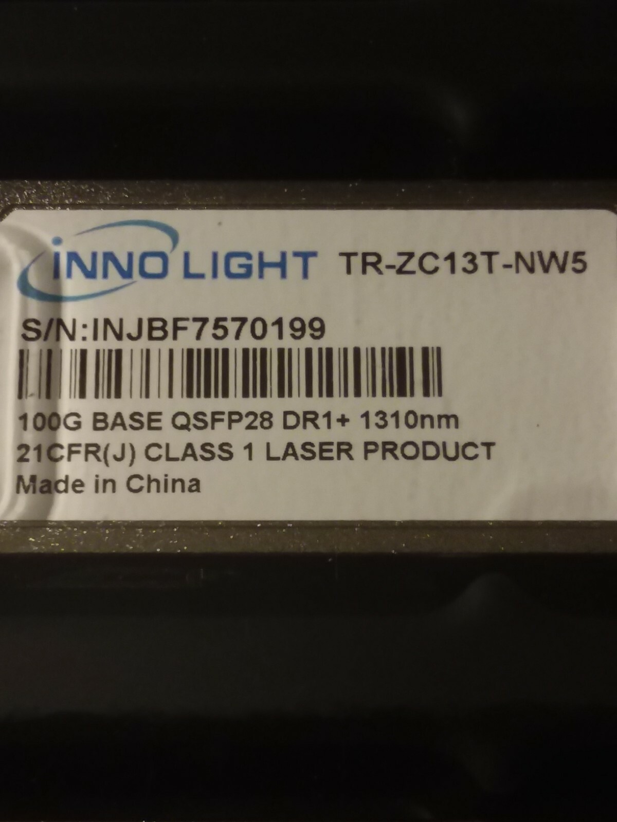 InnoLight Technology 100G QSFP28 DR1+ Optical Modules 100G Base 1310nm ...