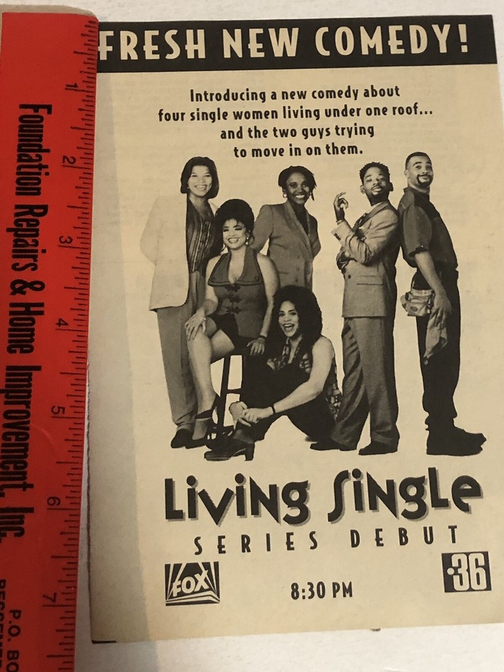 Living Single Debut Tv Guide Vintage Print Ad Queen Latifah Kim Fields ...
