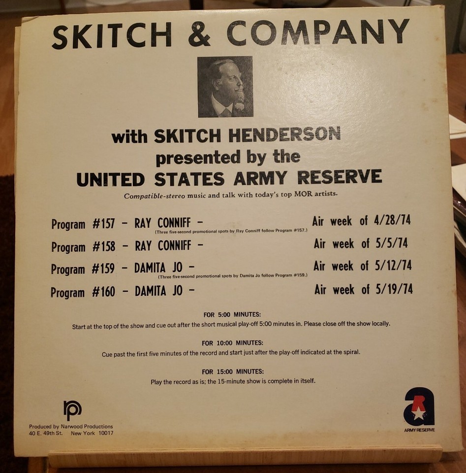 Skitch Co Army Reserve Radio Show Vinyl 2 LP Records 1974 RAY CONIFF ...