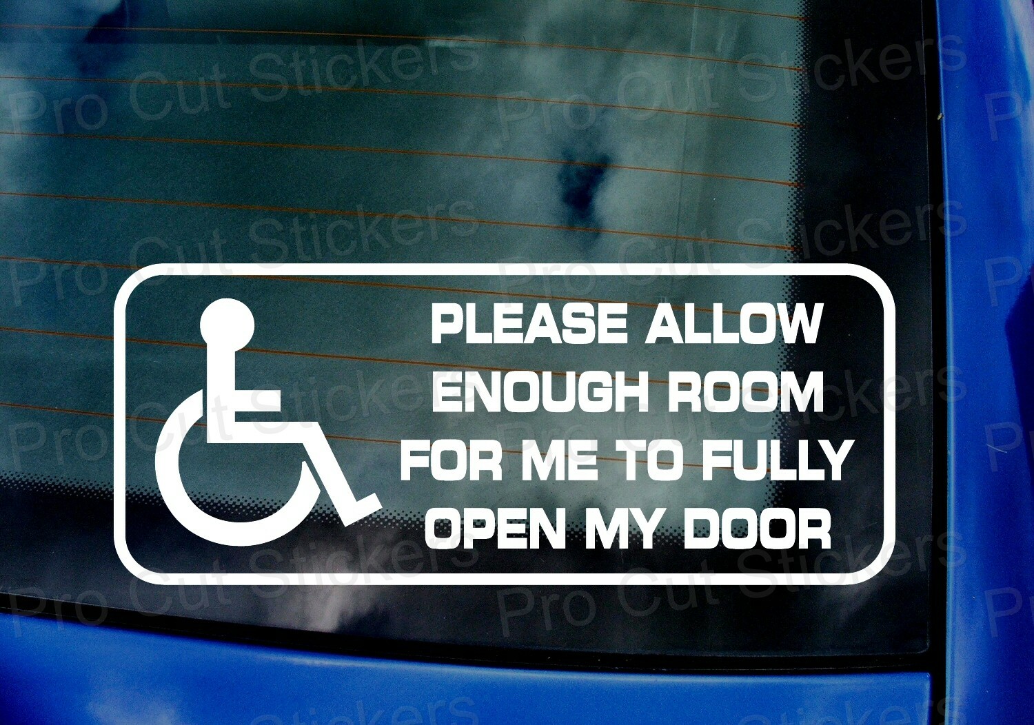 200mm Leave Enough Room Disabled Car Sticker Wheelchair Disability ...