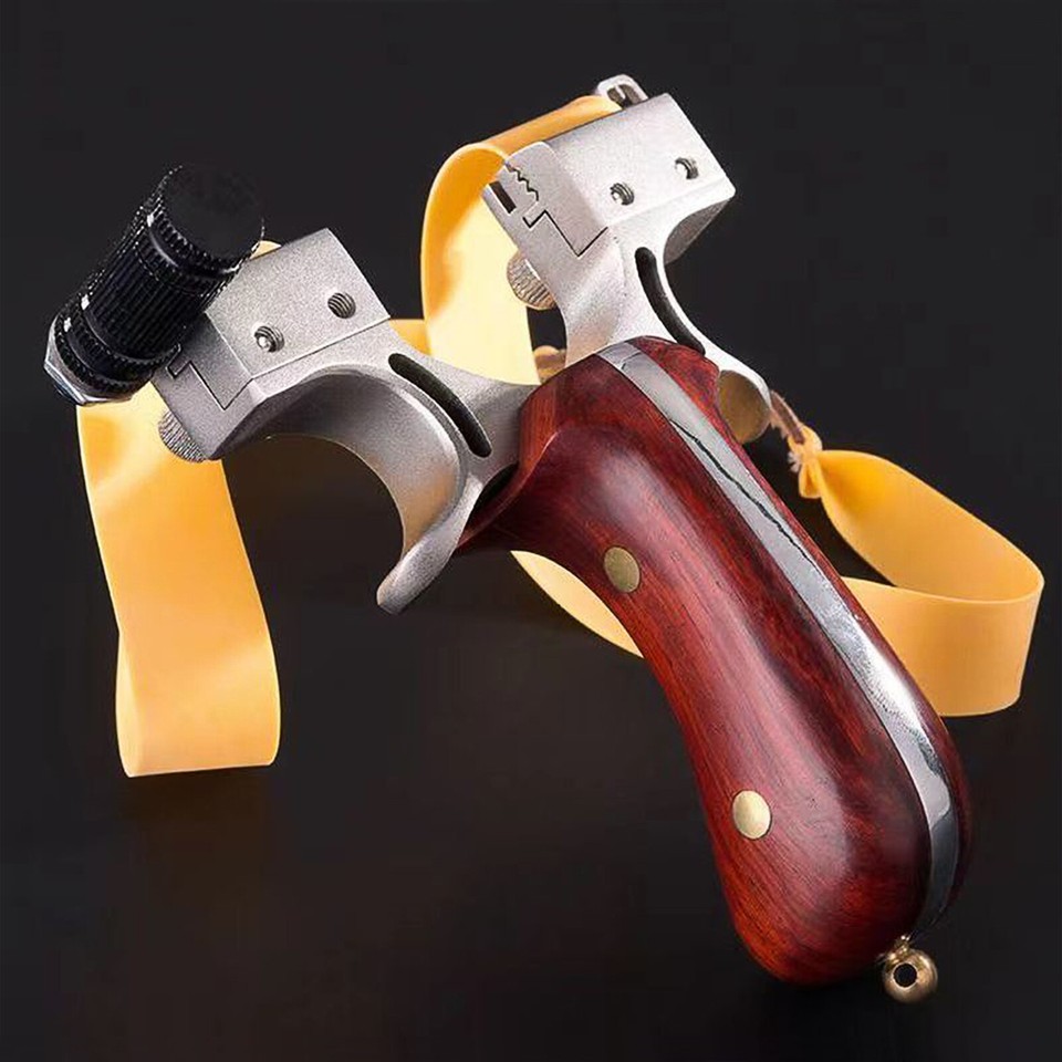Stainless Steel Laser Slingshot 5 Rubber Bands Hunting Kids Adult ...
