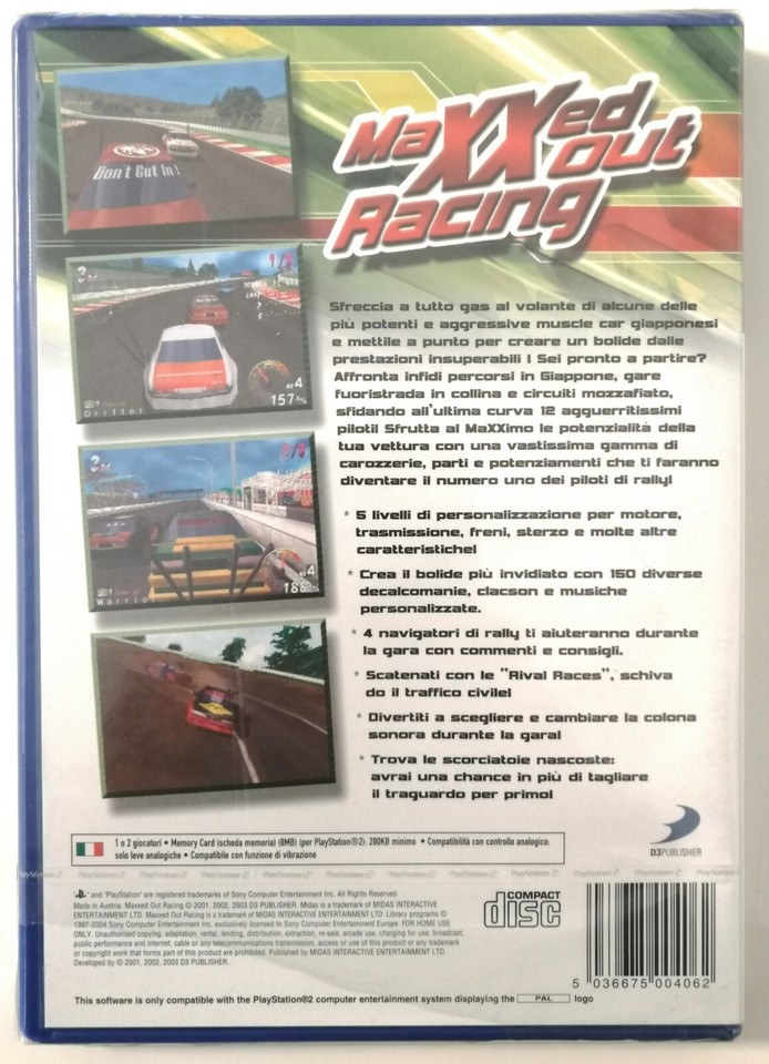 MAXXED OUT Racing - Ital - PS2 - Play Station 2 - New Sealed | eBay