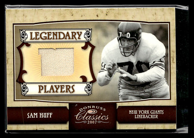 2007 DONRUSS CLASSICS LEGENDARY PLAYERS JERSEYS TEAM LOGO #23 SAM HUFF ...