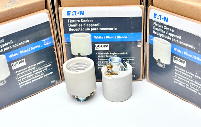 30 Pack - Eaton Medium Base E26 E27 Porcelain Light Socket Lamp Holders ...