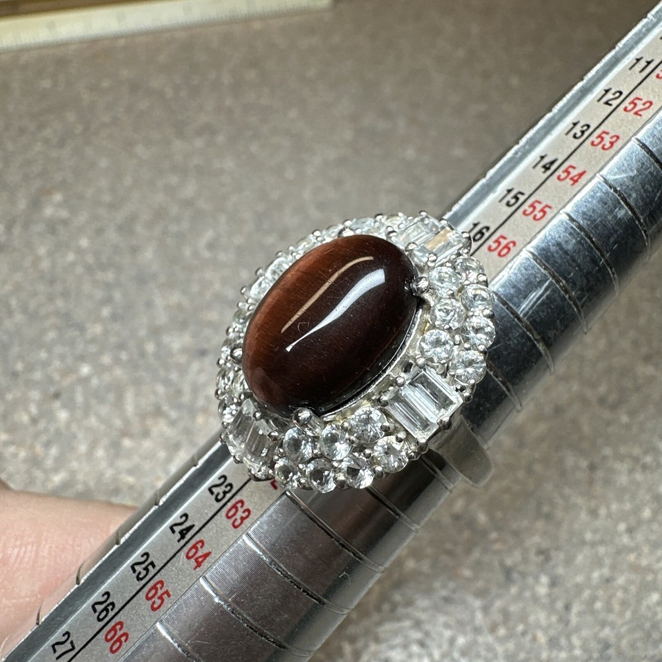 Chuck Clemency STS Sterling Silver Stone Statement Ring Size 8.75 - 9 ...