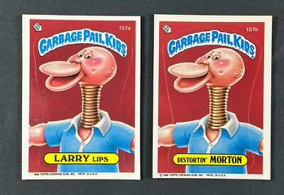 1986 Topps Garbage Pail Kids Series 4 LARRY LIPS 157a & DISTORTIN ...