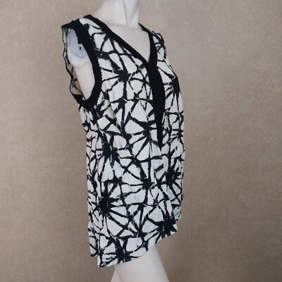 JM Collection New Womens Ivory Printed Ivory Cream Top Tumic Size M ...