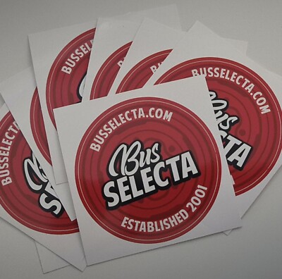 Bus Selecta external round stickers 70mm (FREE SHIPPING) | eBay UK