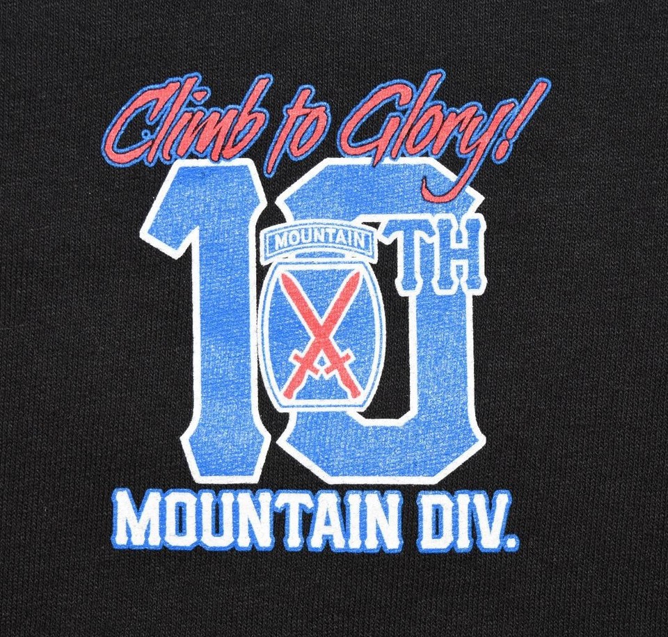 US Army 10th Mountain Division Unit Morale Black Ink Design Shirt - XL ...