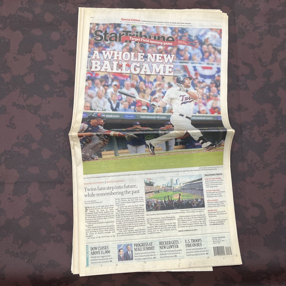 Minnesota Twins Target Field Opening Game - Star Tribune Newspaper 04 ...