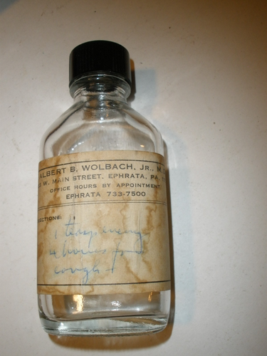 Vintage Medicine Bottle with Original Label from Albert Wolbach MD ...