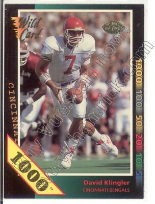 david klingler rookie rc draft wild card sp 1000 stripe houston cougars ...