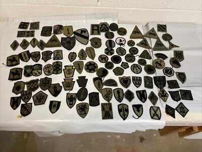 US Army Subdued Military Uniform Patches Lot x102 Collection Set ...