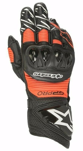 Alpinestars GP PRO R3 Black Red Fluo (1030) Glove Leather Motorcycle ...