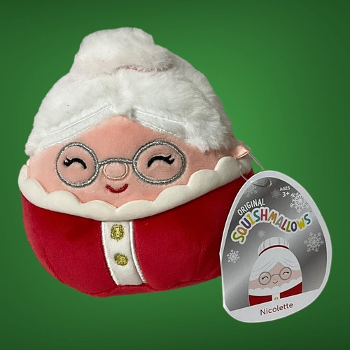 Original Squishmallows Nicolette 4.5" Mrs Claus Plush KellyToy New w ...