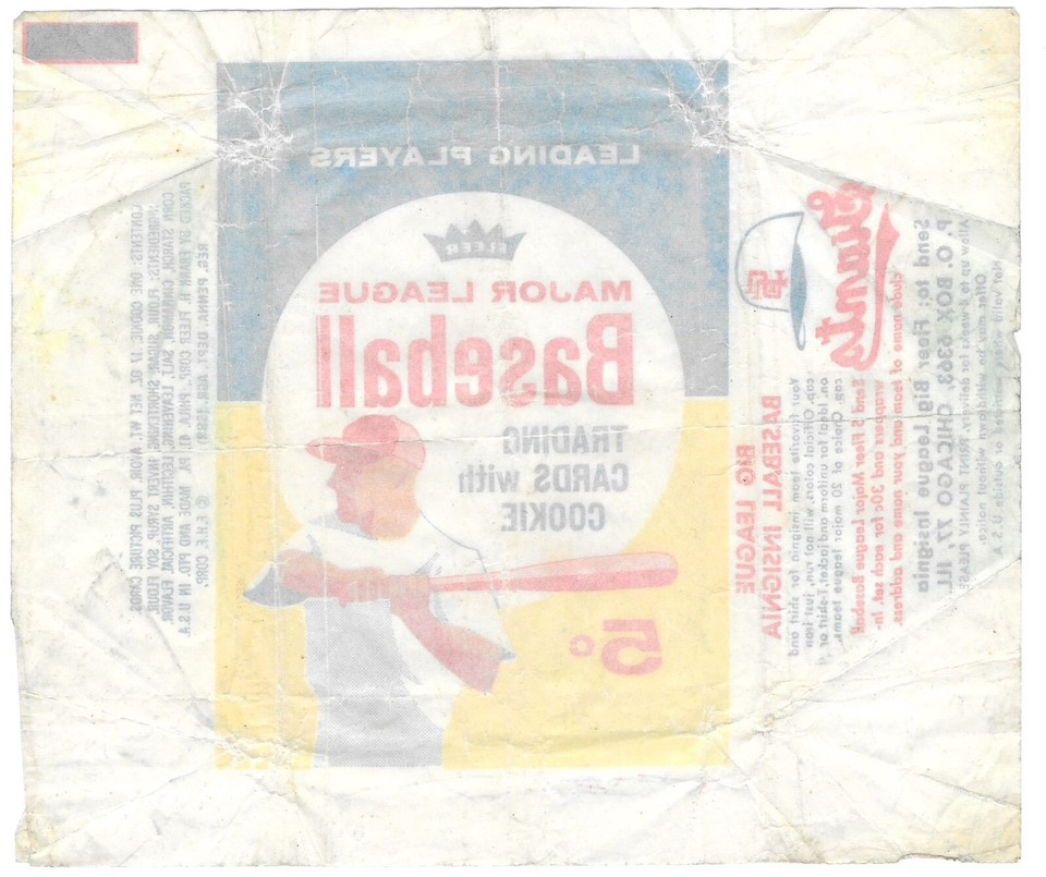 1963 Fleer Baseball Card Wax Wrapper Vintage Wax Pack Wrapper - GIANTS ...