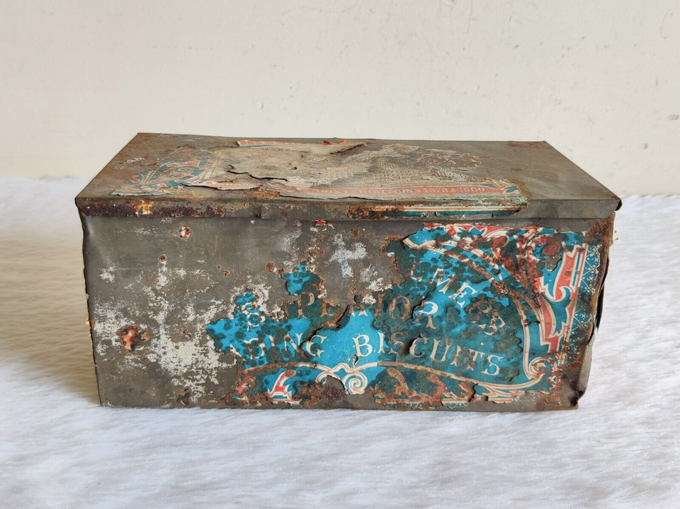 Vintage Huntley & Palmers Advertising Superior Reading Biscuits Tin Box ...