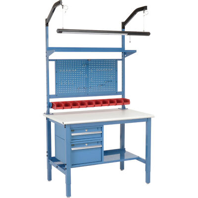 48"W x 30"D Workbench 1-1/4" Thick ESD Laminate Safety Edge Complete ...