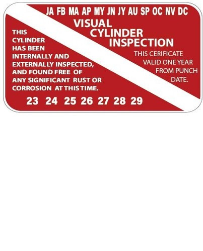 20 Pack of Scuba Tank Visual Inspection Stickers Years 2023-2029 1.75 ...