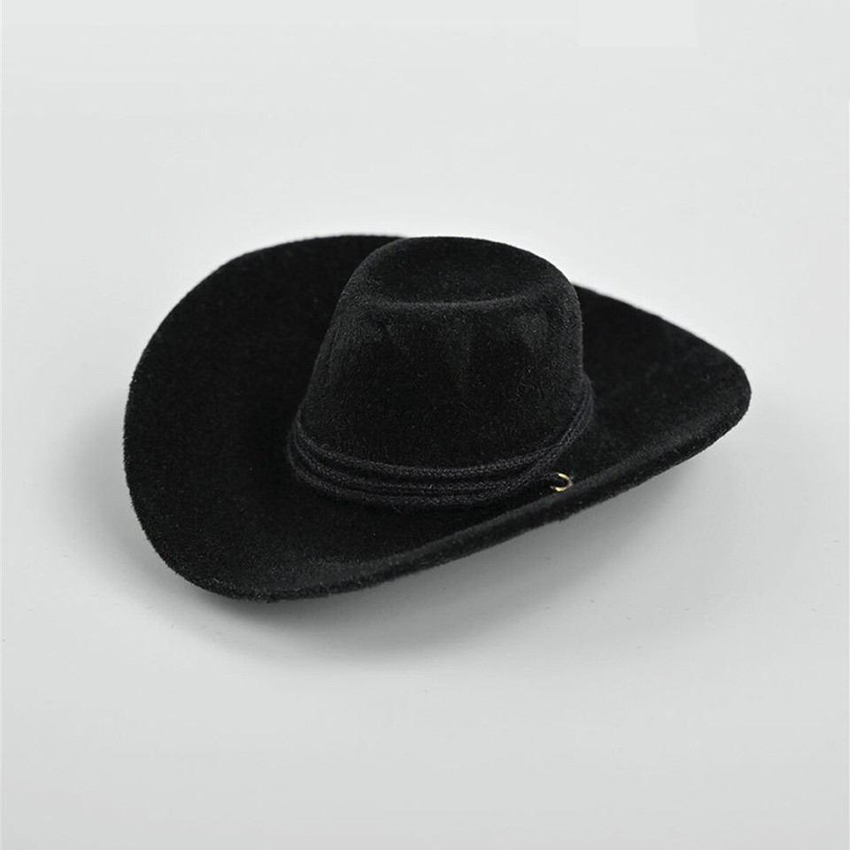 1/6 Scale Cowboy Hat Props Mini Flocked Cowboy Hat for 12inch Action ...