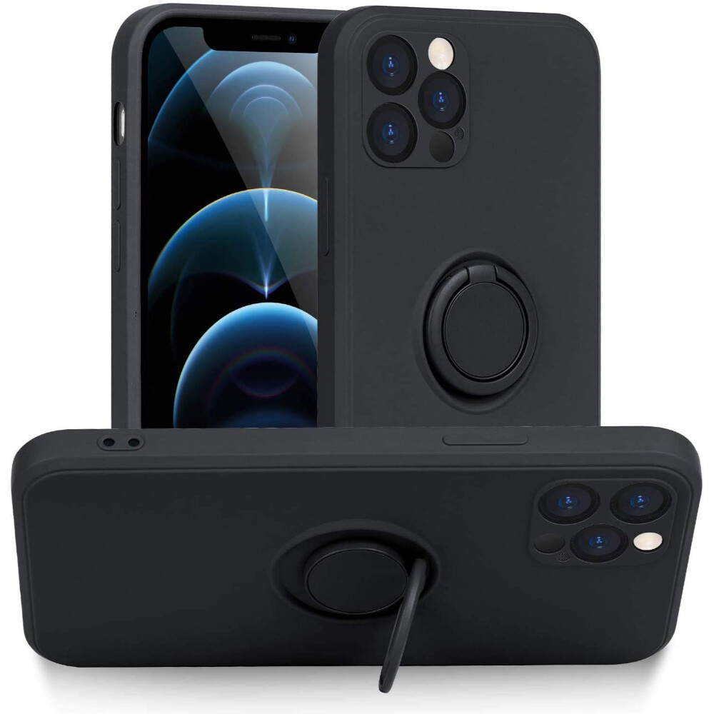 Shockproof Silicon Case with Ring Stand for iPhone 12 Pro Max 6.7 ...