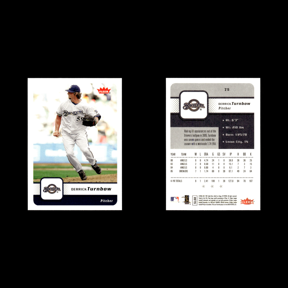 Derrick Turnbow #75 2006 Fleer Milwaukee Brewers Baseball Card MLB NM ...