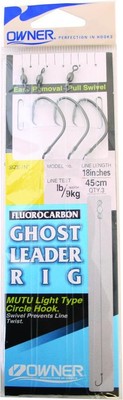 Owner 5214-131 Ghost Leader Fluorocarbon 3Pk w/Light Circle | eBay