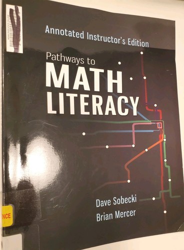 Pathways to Math Literacy Annotated Instructor's Edition Sobecki Mercer 1st Ed | eBay