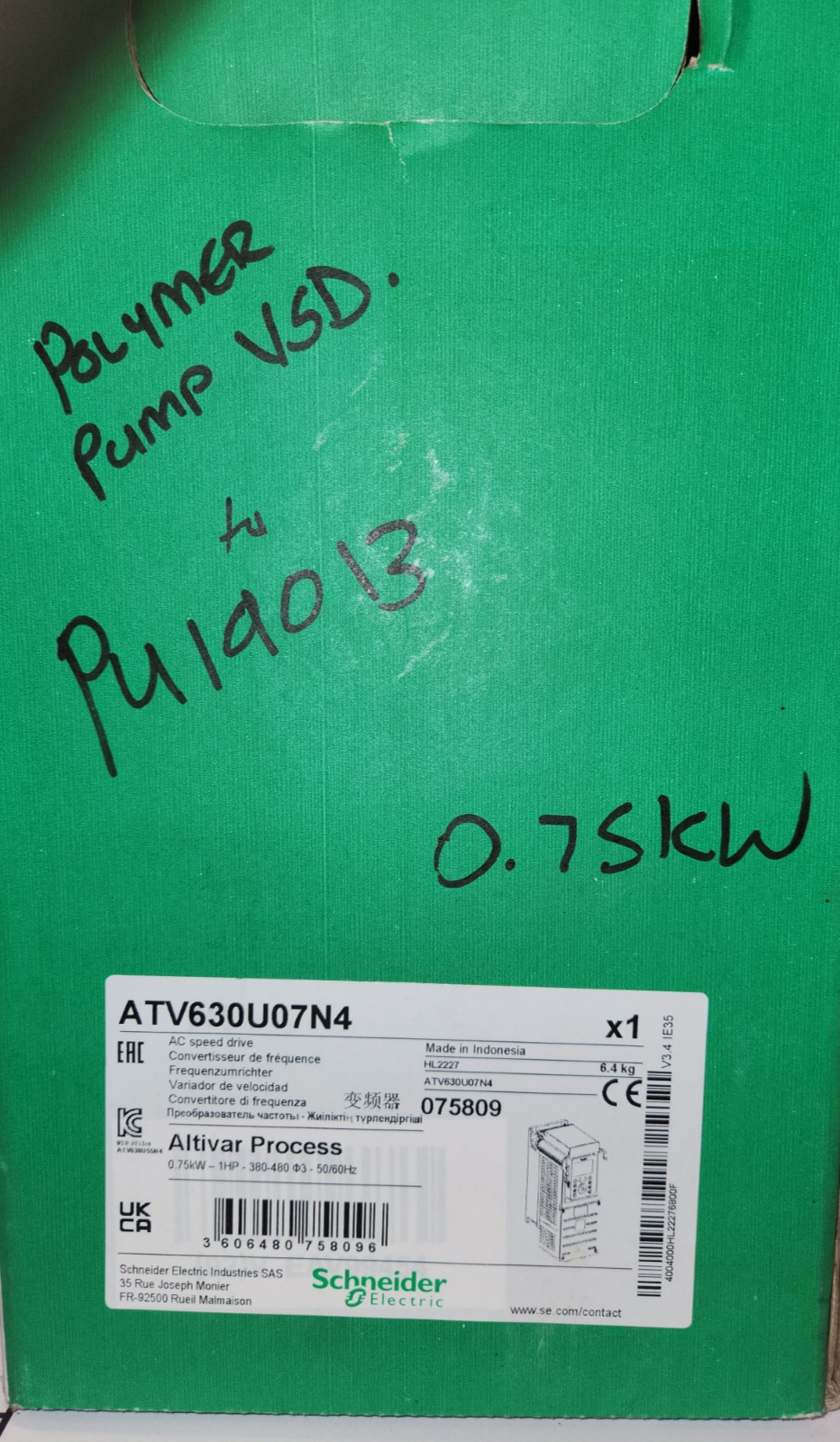 NEW OPEN BOX Schneider Electric ATV630U07N4 Variable Frequency Drive ...