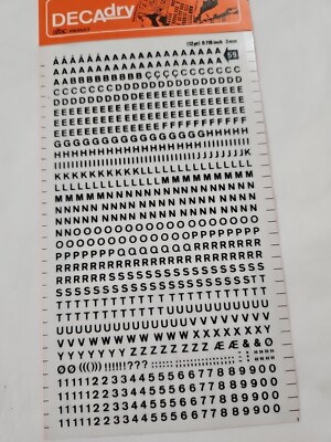 DECAdry 59 - Transfer Letters, Dry Transfer - Black - 12pt / 0.118 ...