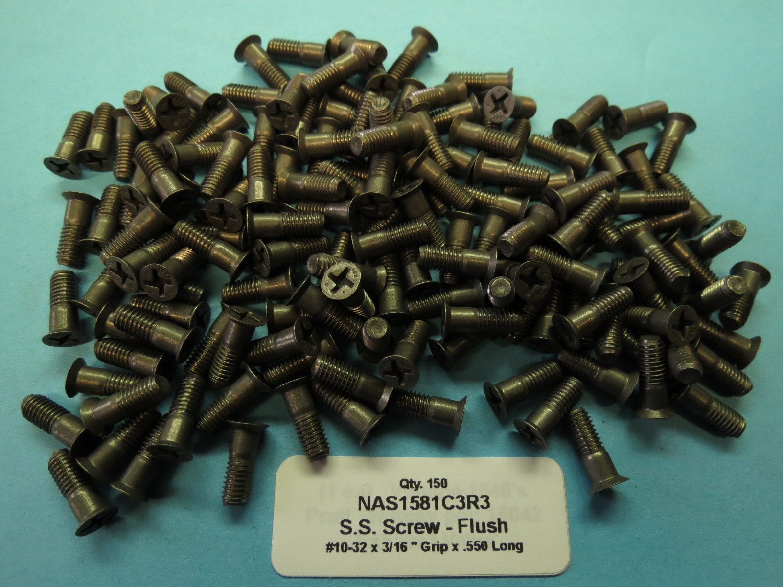 #10-32 x 549” Stainless Steel Aerospace Flush Screws NAS1581C3R3 ...