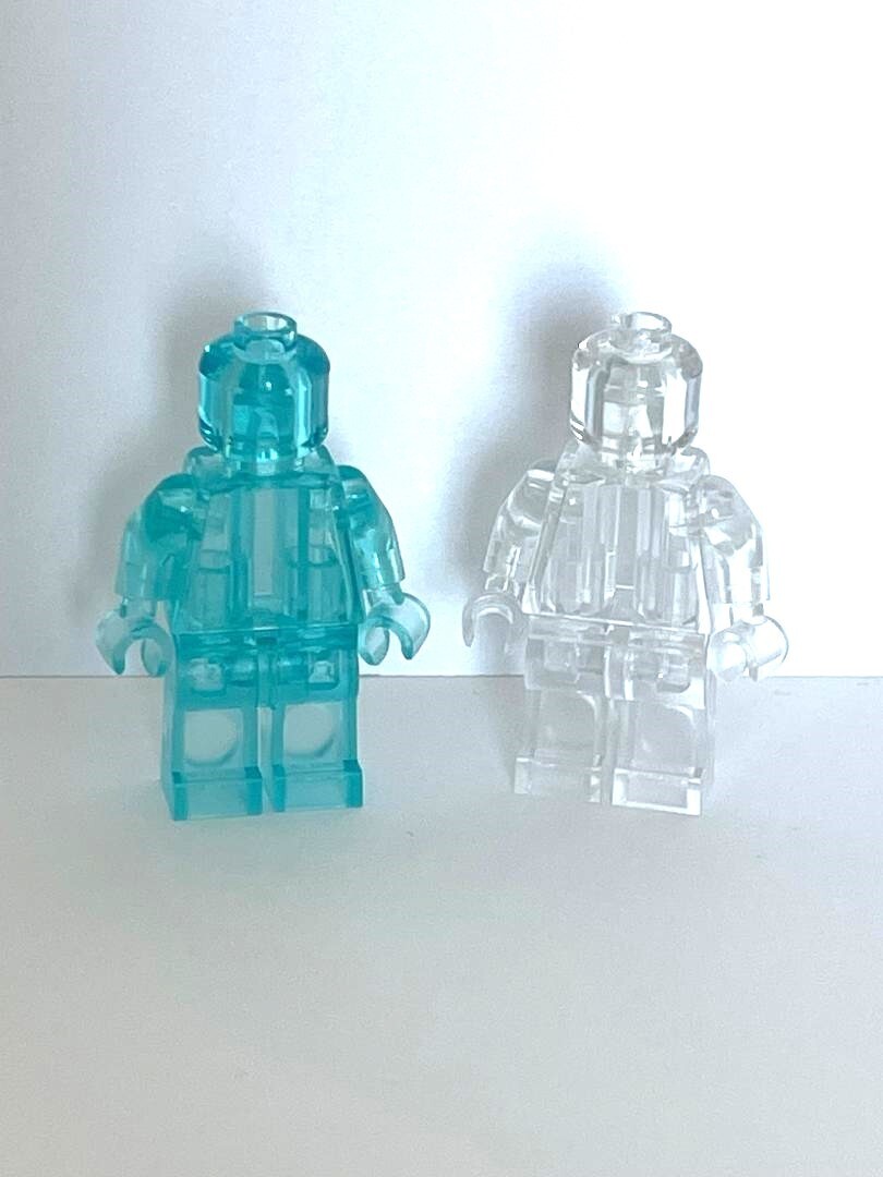 New RARE Lego Trans Clear and Trans Light Blue Monochrome mini figures ...