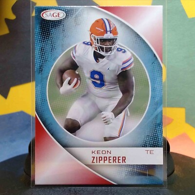 Keon Zipperer Red Florida Gators Tight End 2023 Sage Football Card #27 ...
