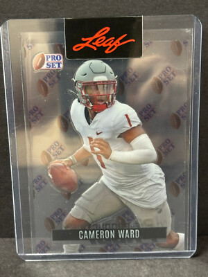 2024 Leaf Pro Set CLEAR LOGO Pre-Production Proof CAMERON WARD Football ...