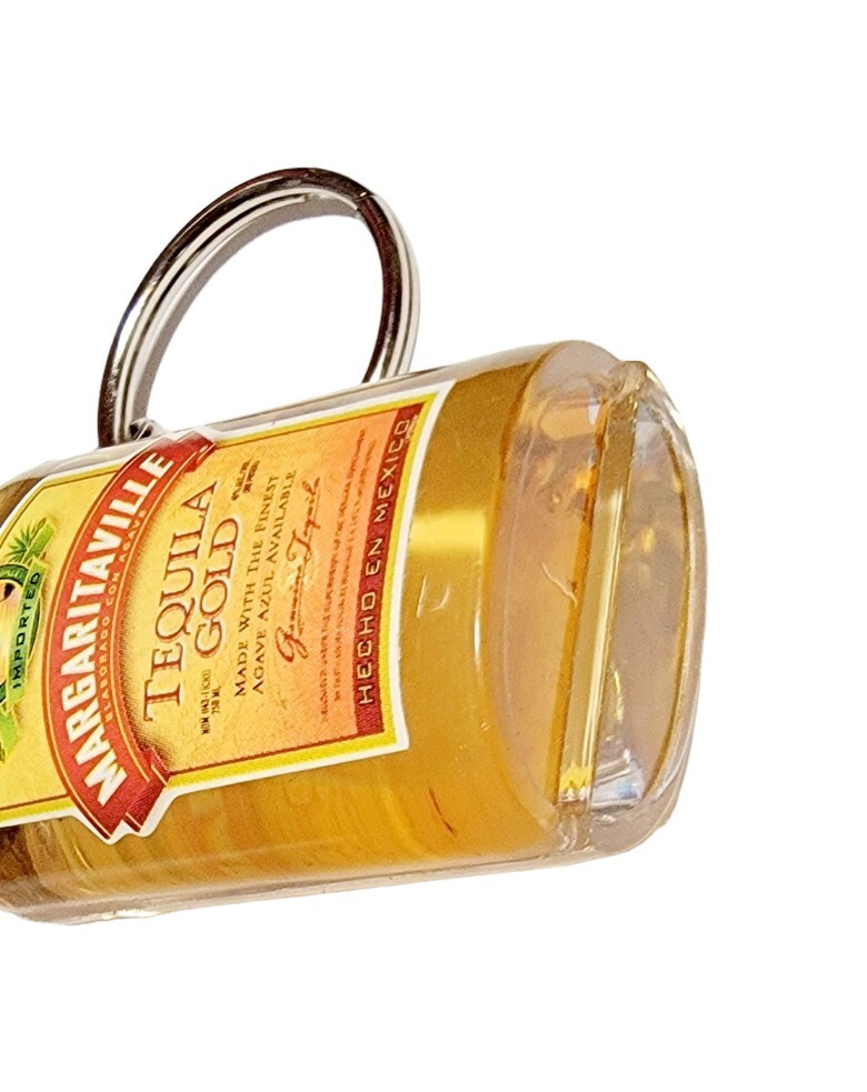 Margaritaville Tequila Gold Keychain Split Bottle Shape Advertising ...