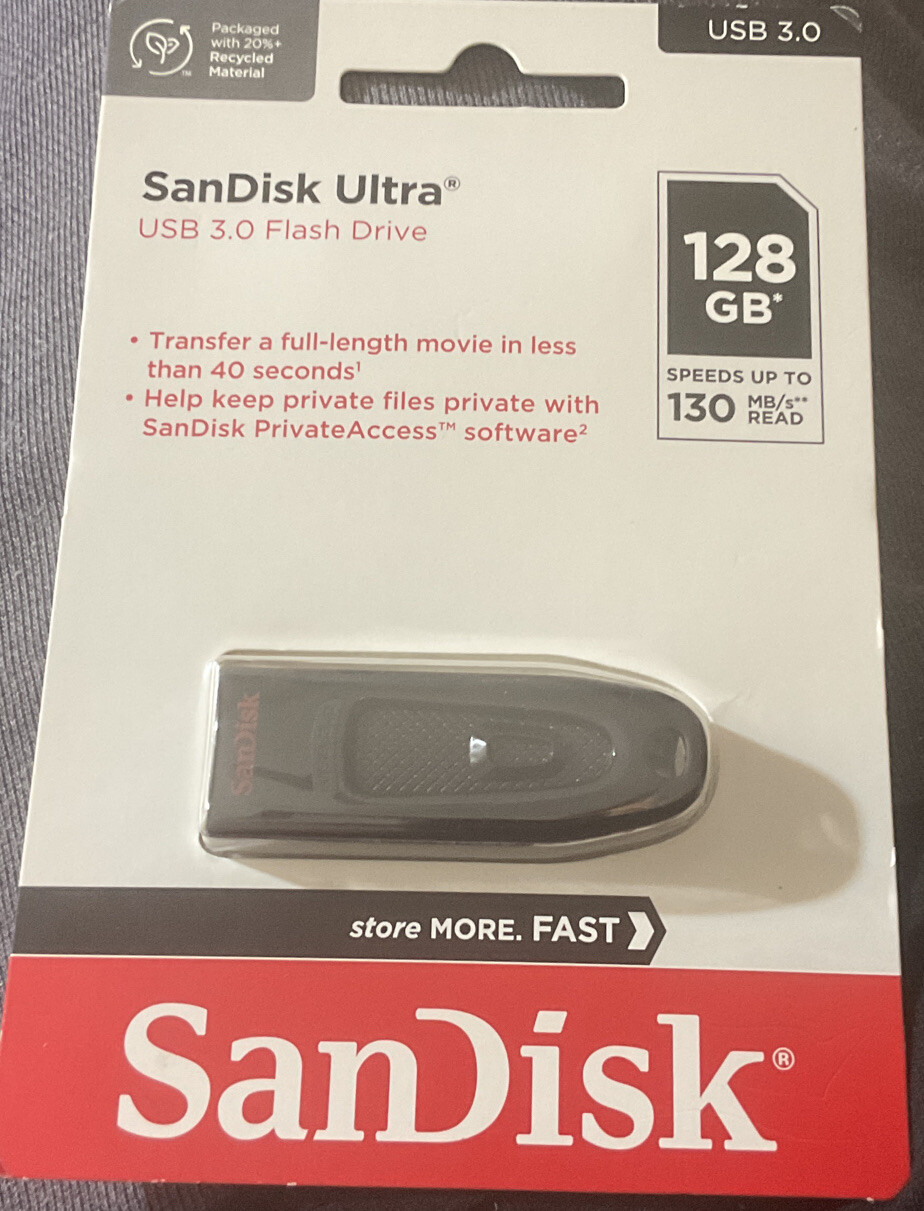 BRAND NEW! SanDisk Ultra 128GB USB 3.0 Drive EXCEEDS EVERY TASK ...