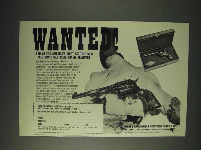 1973 High Standard Western Revolver Ad - Wanted! | eBay