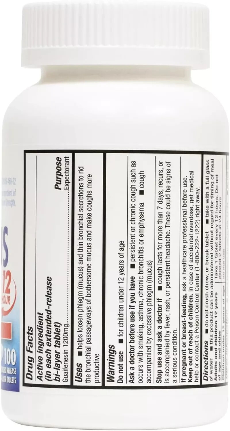 ® Mucus Relief | Guaifenesin 1200 Mg | NO Benzene |100 Tablets ...