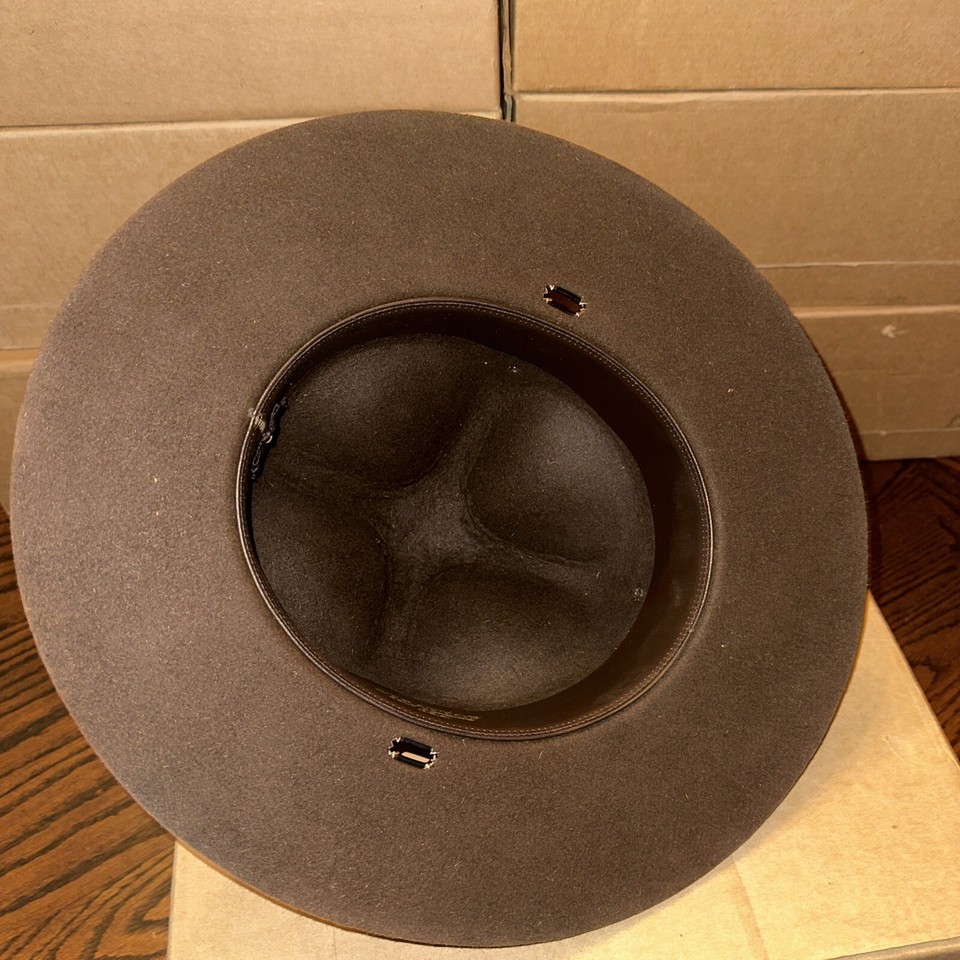 NEW Stratton Sheriff Style FELT Hat 40 Brim Oval Brown *Multiple Sizes ...