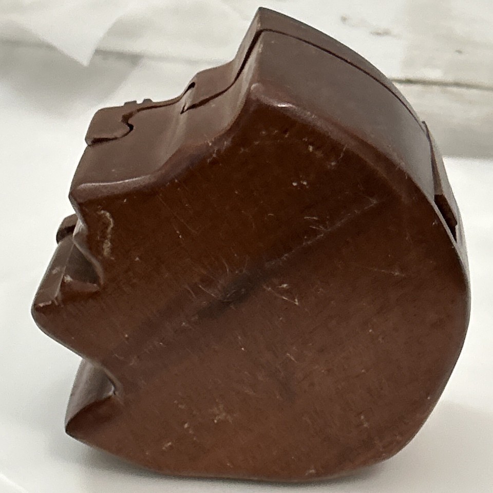 Vintage FSU Seminole Head Indian Hand Carved Secret Wooden Puzzle Box ...