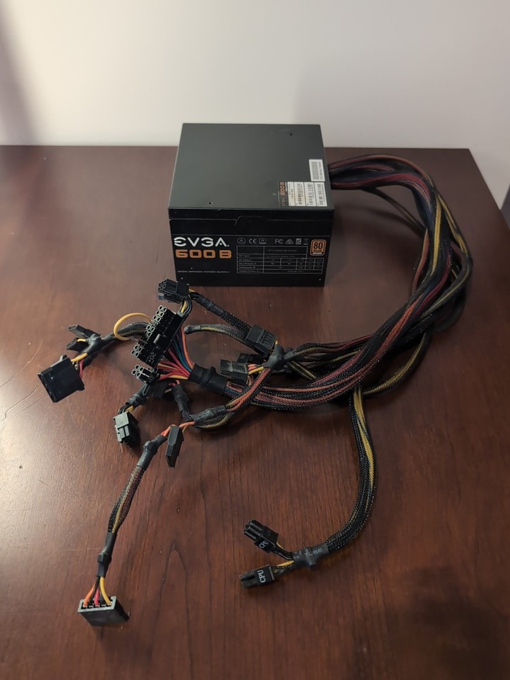 EVGA 600B 600W 80 Plus Bronze 24 Pin ATX Power Supply Unit, PSU | eBay