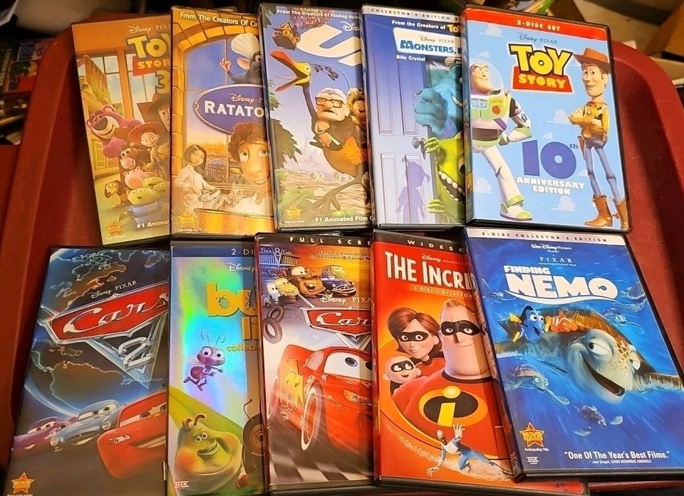 Disney Pixar Movies (10 DVD Lot) Monsters Inc, Cars, Nemo, Toy Story ...