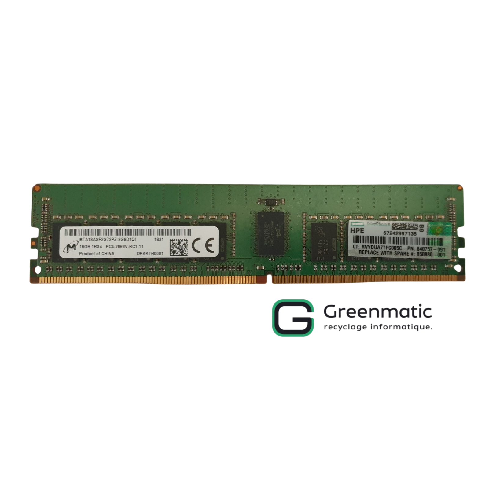 MTA18ASF2G72PZ-2G6D1 - Ram Micron 16GB DDR4-2666 ECC RDIMM Server ...