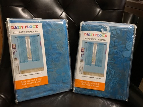 2 daisy flock rod pocket panel 40 x 63 flowered | eBay