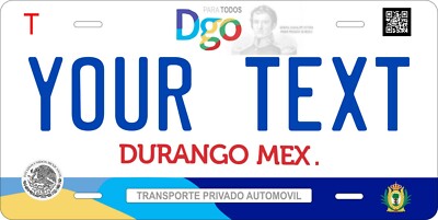Durango 2017 Mexico License Plate Personalized Car Auto Bike Motorcycle ...